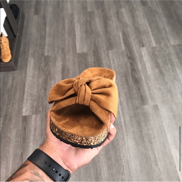 Fashion Addict | Shoes | Maria Tan Bow Cork Sandal Slides Restock ...